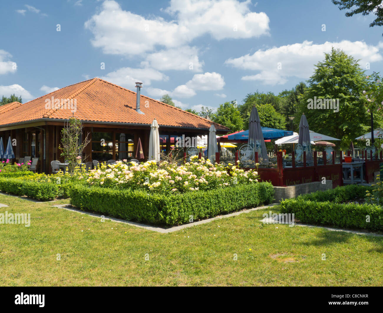 Restaurant in Park Stock Photo - Alamy