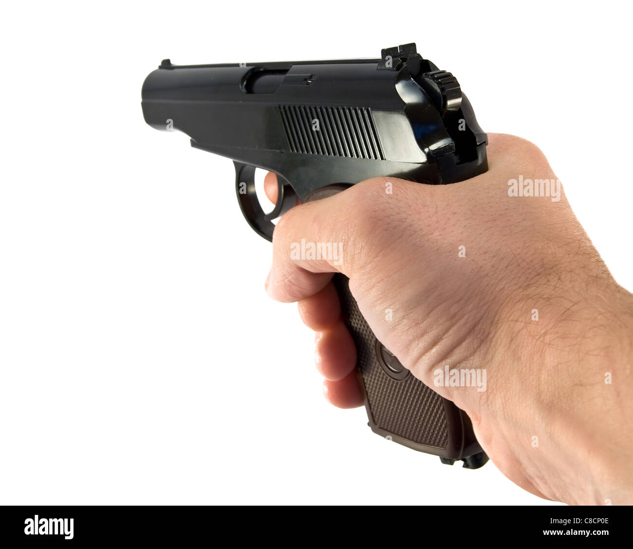 aiming gun in a hand Stock Photo - Alamy