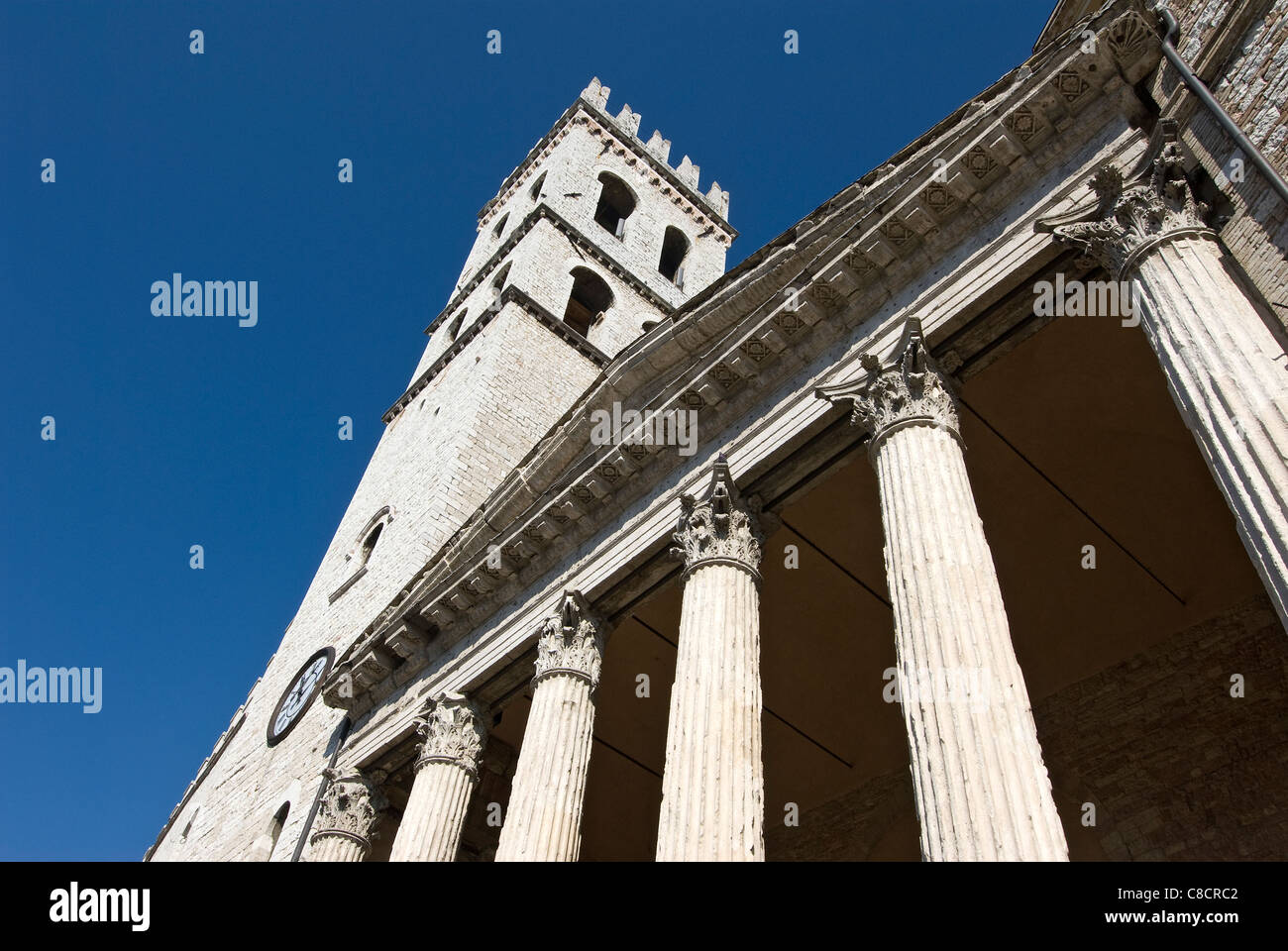 People Tower and Minerva Temple, Piazza del Comune, Assisi, Perugia ...