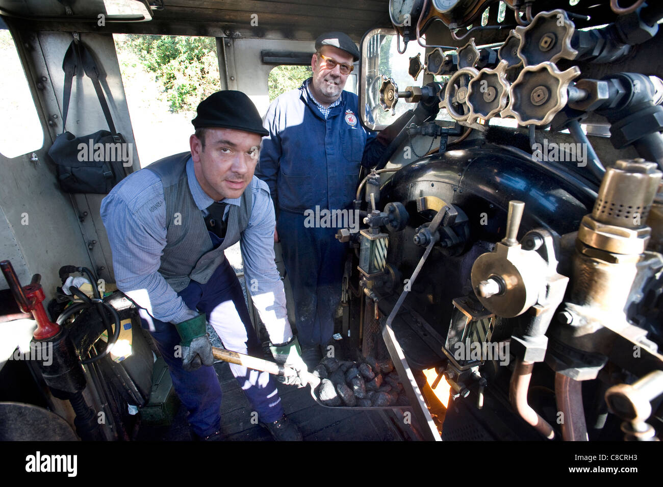 Narrow Gauge steam locomotive volunteer engine drivers, one retired ...