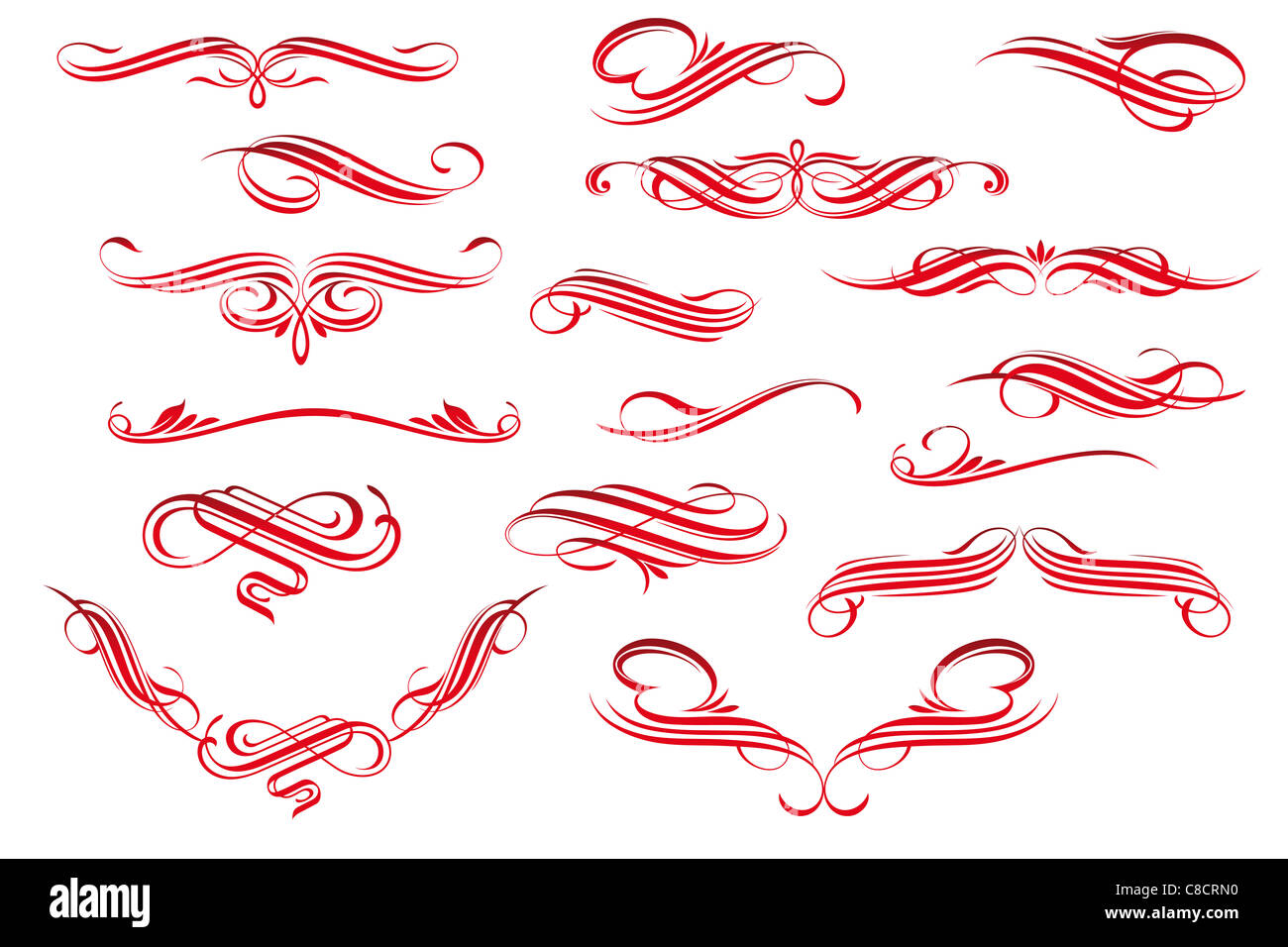 Floral vintage engraving design elements - with clipping-path (outline ...