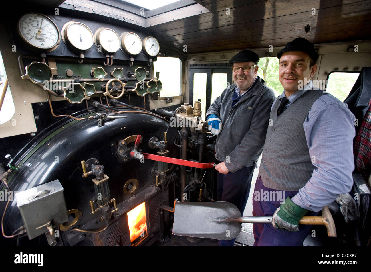 Narrow gauge steam locomotive volunteer engine drivers hi-res stock ...