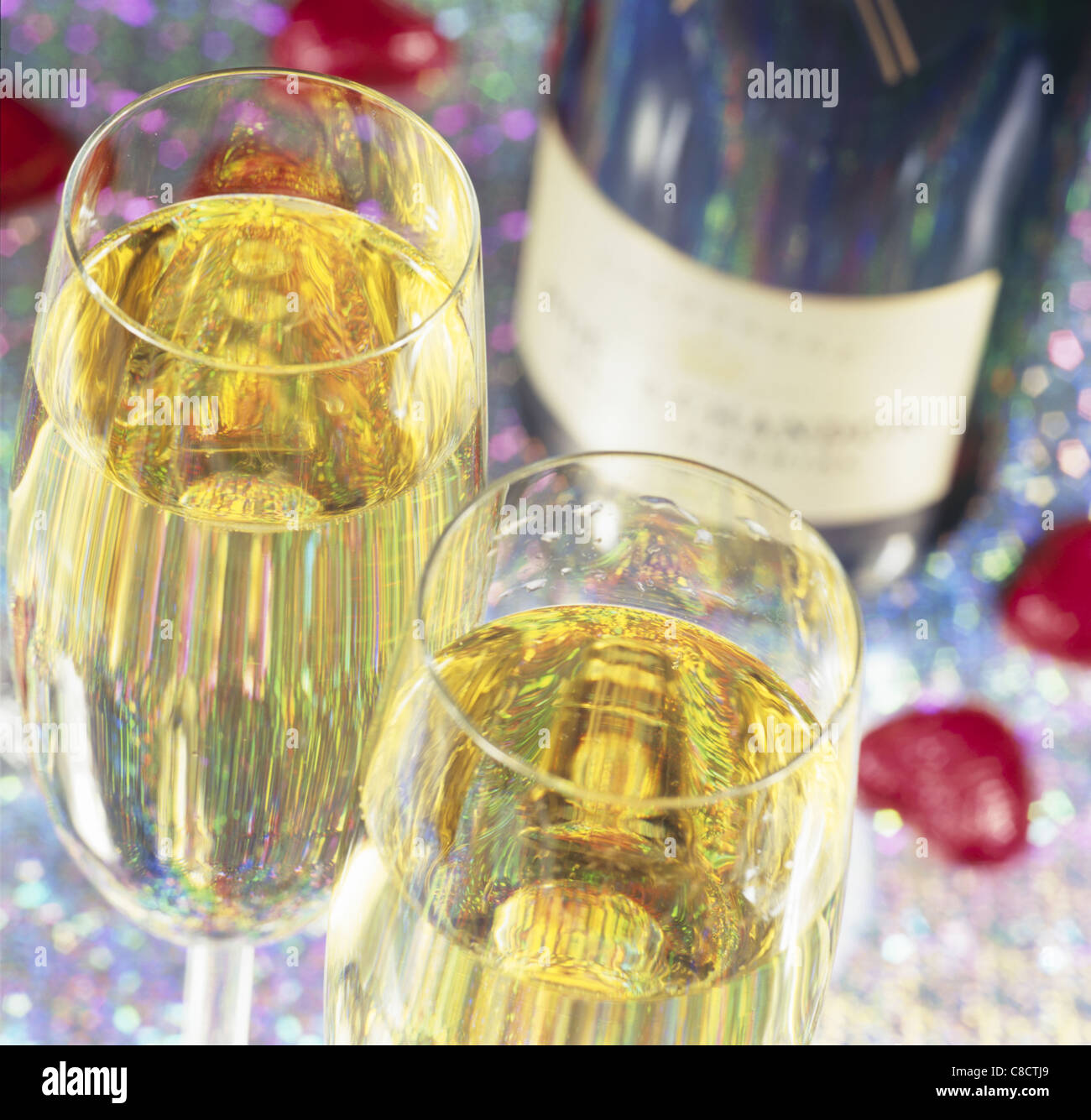 Food two champagne bottles hi-res stock photography and images - Alamy