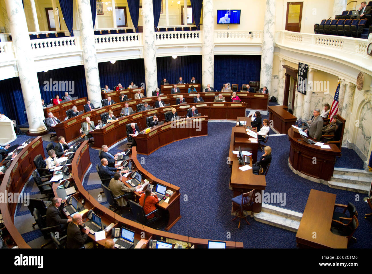 Idaho House of Representatives in session at the Idaho State Capitol ...