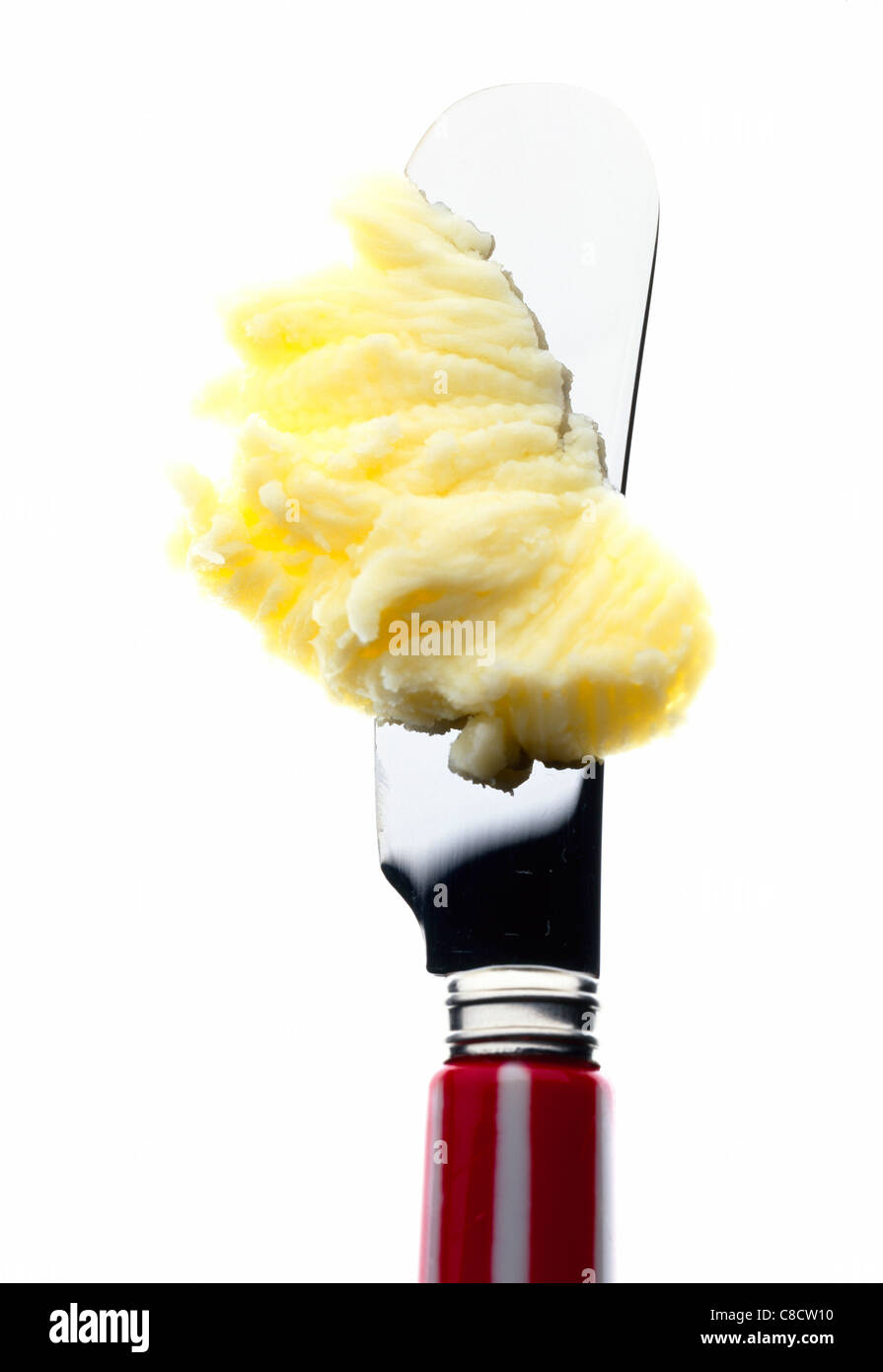 piece of butter on knife Stock Photo - Alamy