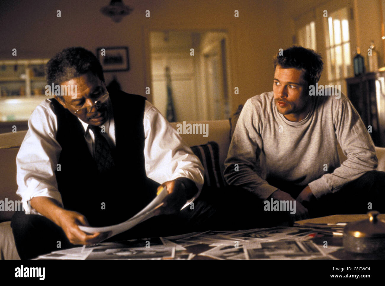 Seven Brad Pitt Morgan Freeman 1995 High Resolution Stock Photography ...