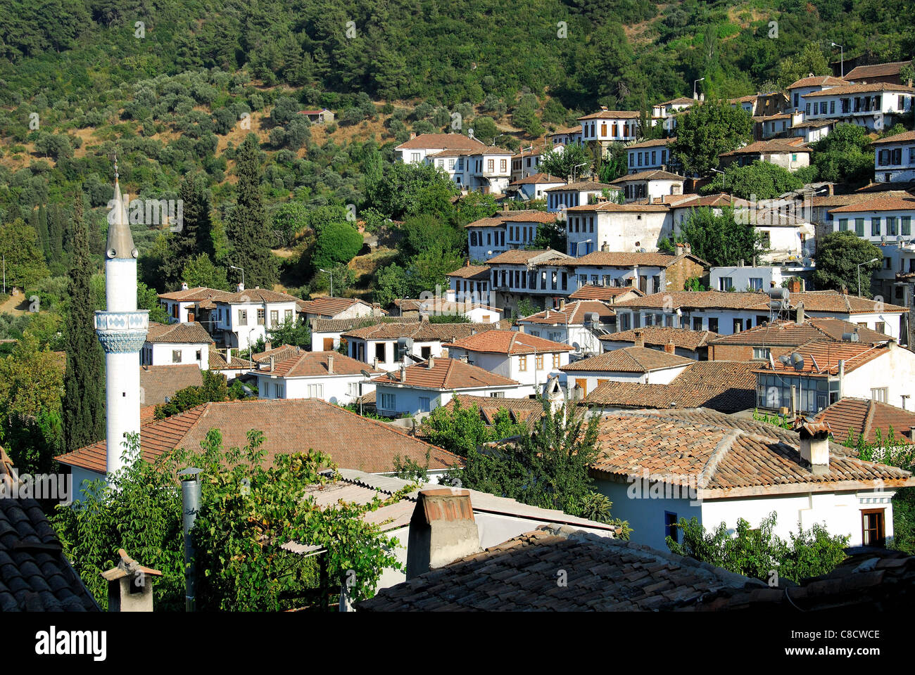 SIRINCE, TURKEY. An evening view of the hillside village as seen from ...