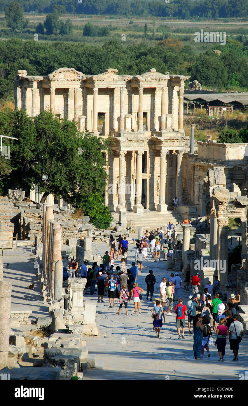 EPHESUS (EFES), TURKEY. A view down Curetes Way to the Library of ...