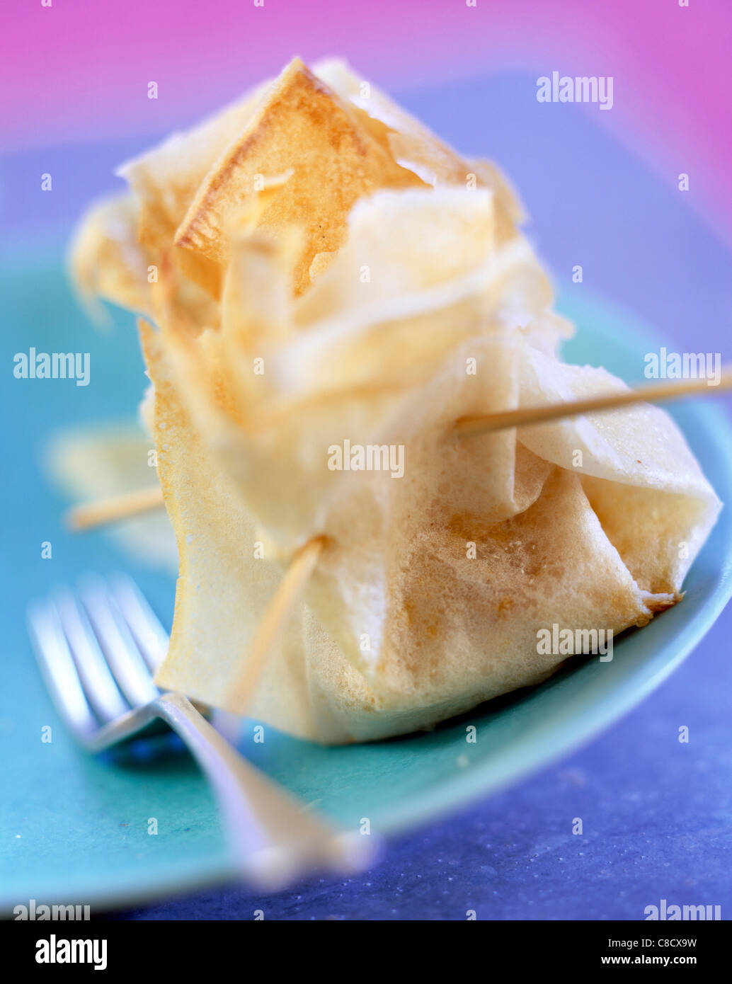 Goat's cheese filo pastry purse Stock Photo - Alamy