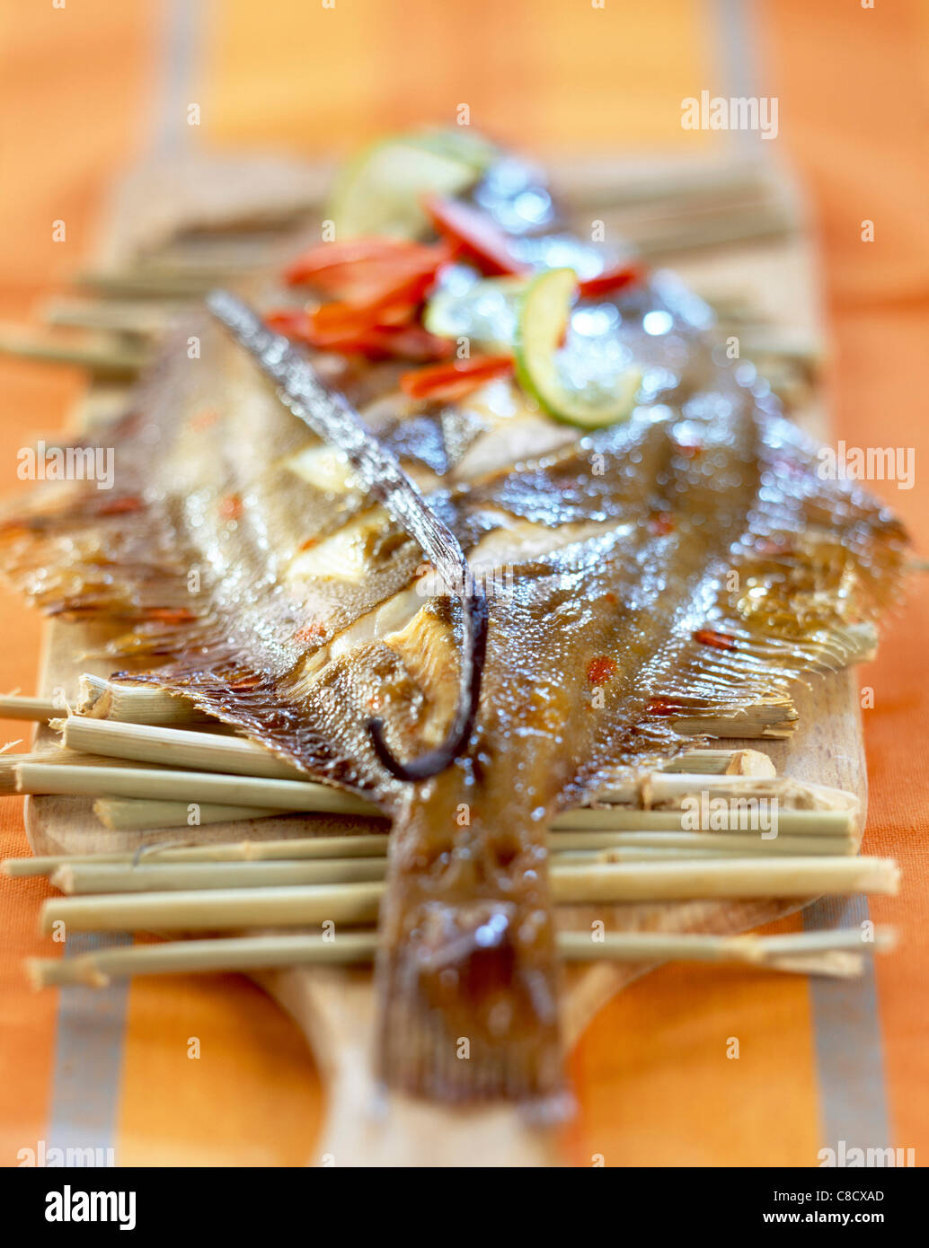 Young turbot cooked with vanilla Stock Photo - Alamy