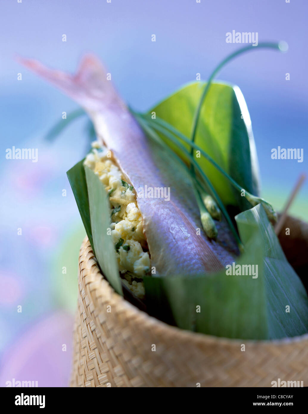 steamed pink sea bream with spicy butter Stock Photo - Alamy