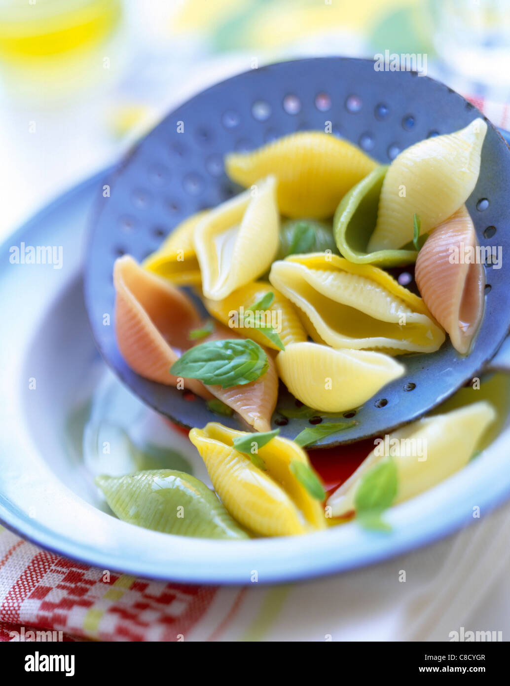 pasta with basil Stock Photo - Alamy
