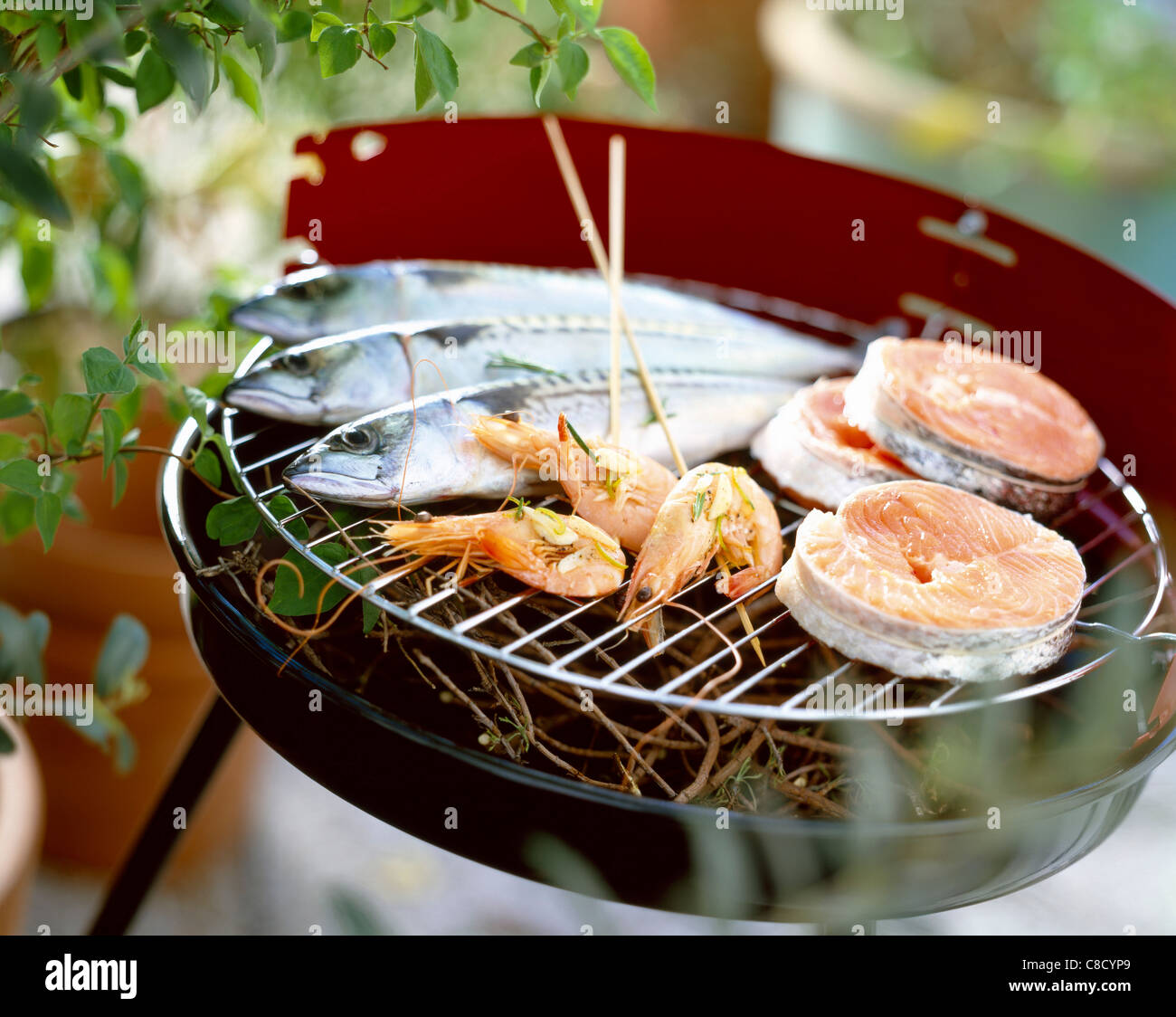 fish on barbecue Stock Photo - Alamy