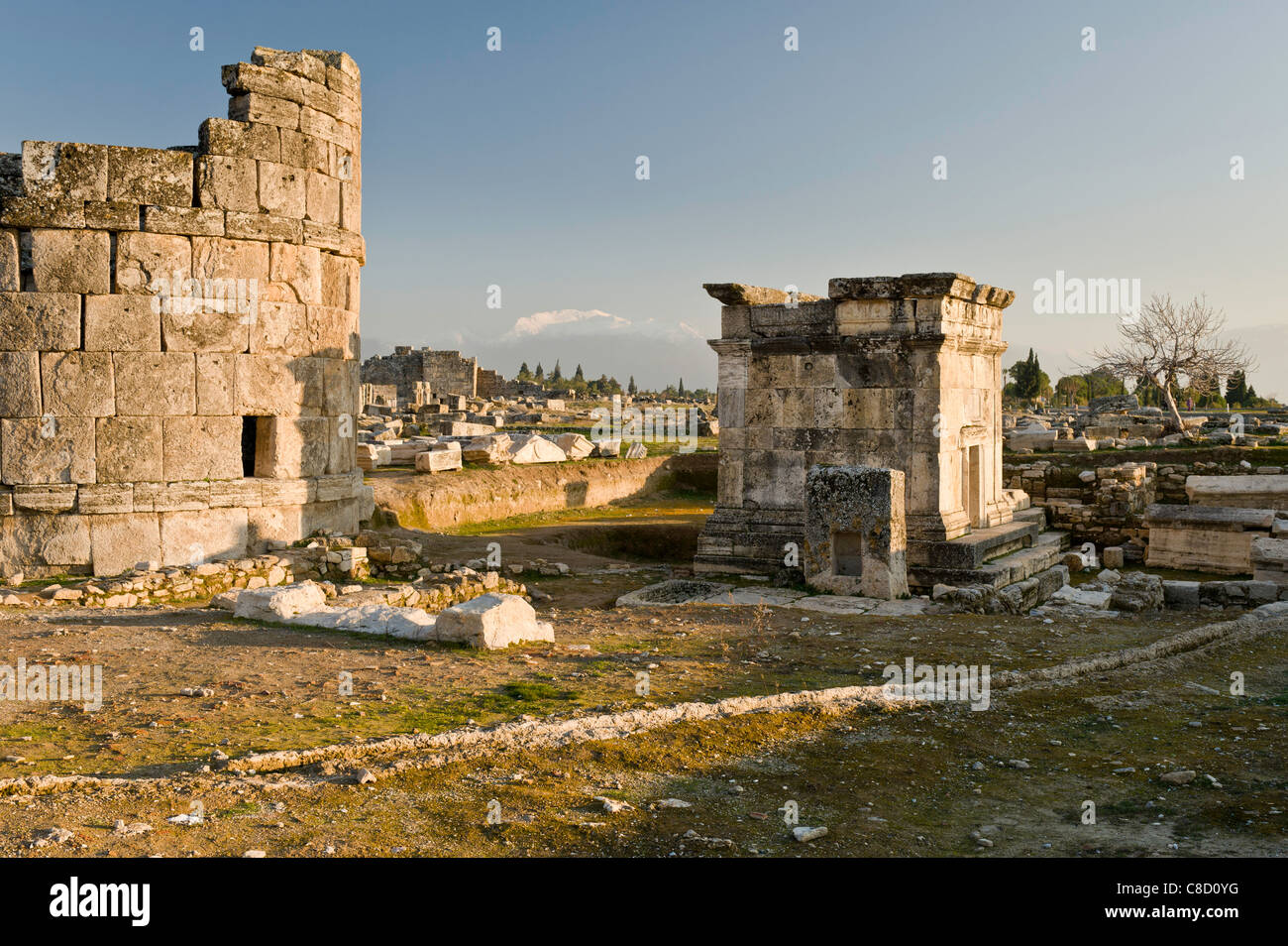The tomb of Flavius Zeuxis, shown here alongside the North Roman Gate ...