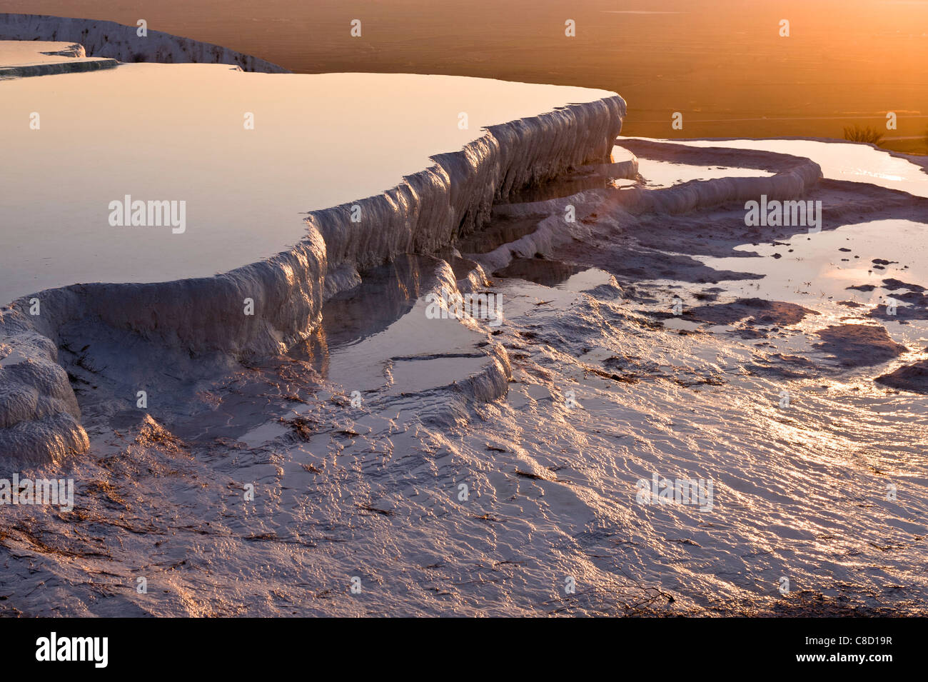 Detail from the travertines of Pamukkale, Denizli, Turkey Stock Photo ...