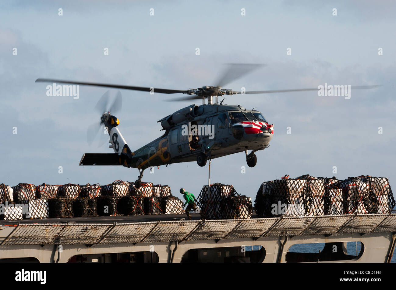 vertical replenishment aboard the Nimitz-class aircraft carrier USS ...