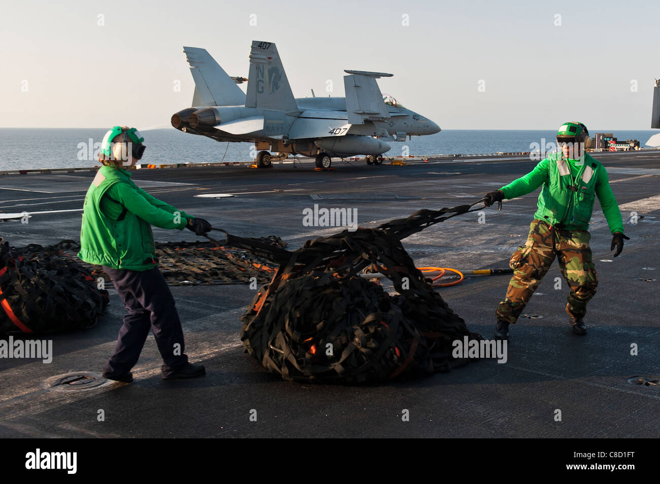 vertical replenishment aboard the Nimitz-class aircraft carrier USS ...