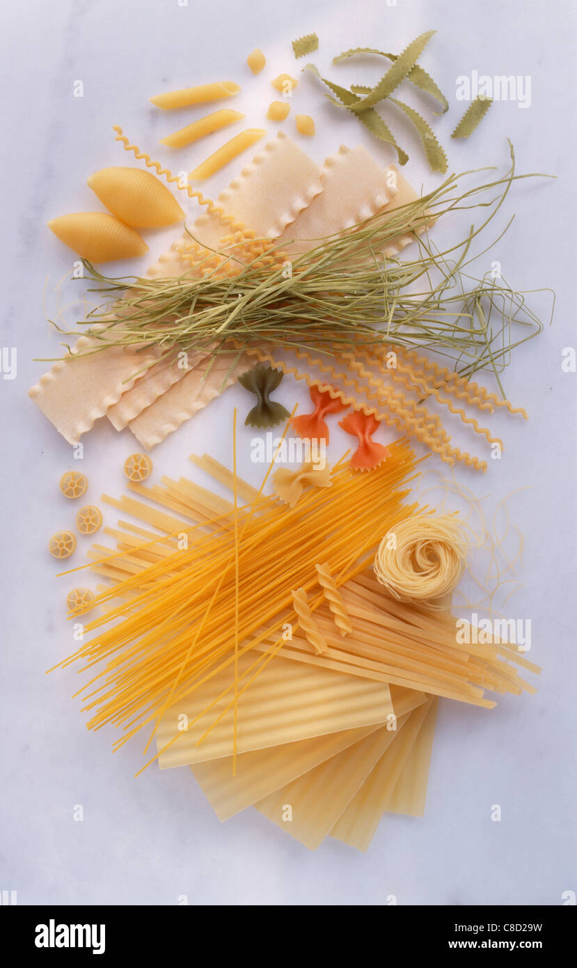 Composition of dry pasta Stock Photo - Alamy