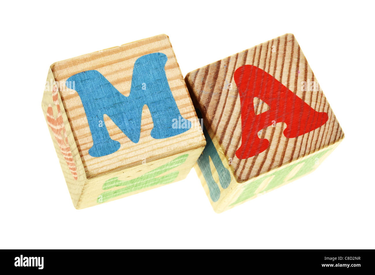 Word MA on the child blocks isolated over white background Stock Photo ...