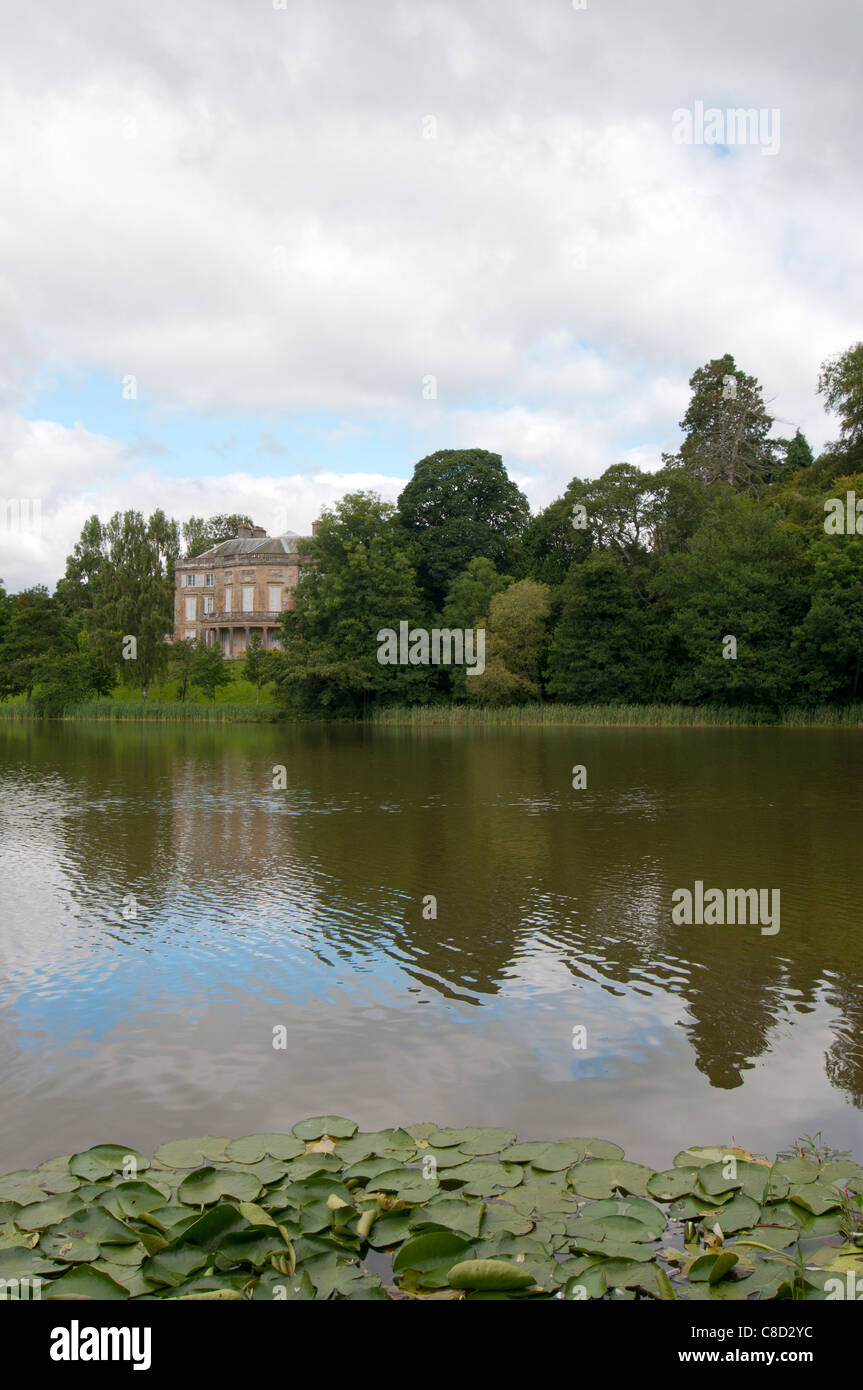 Looking across Haining Loch to The Haining House Selkirk Stock Photo ...