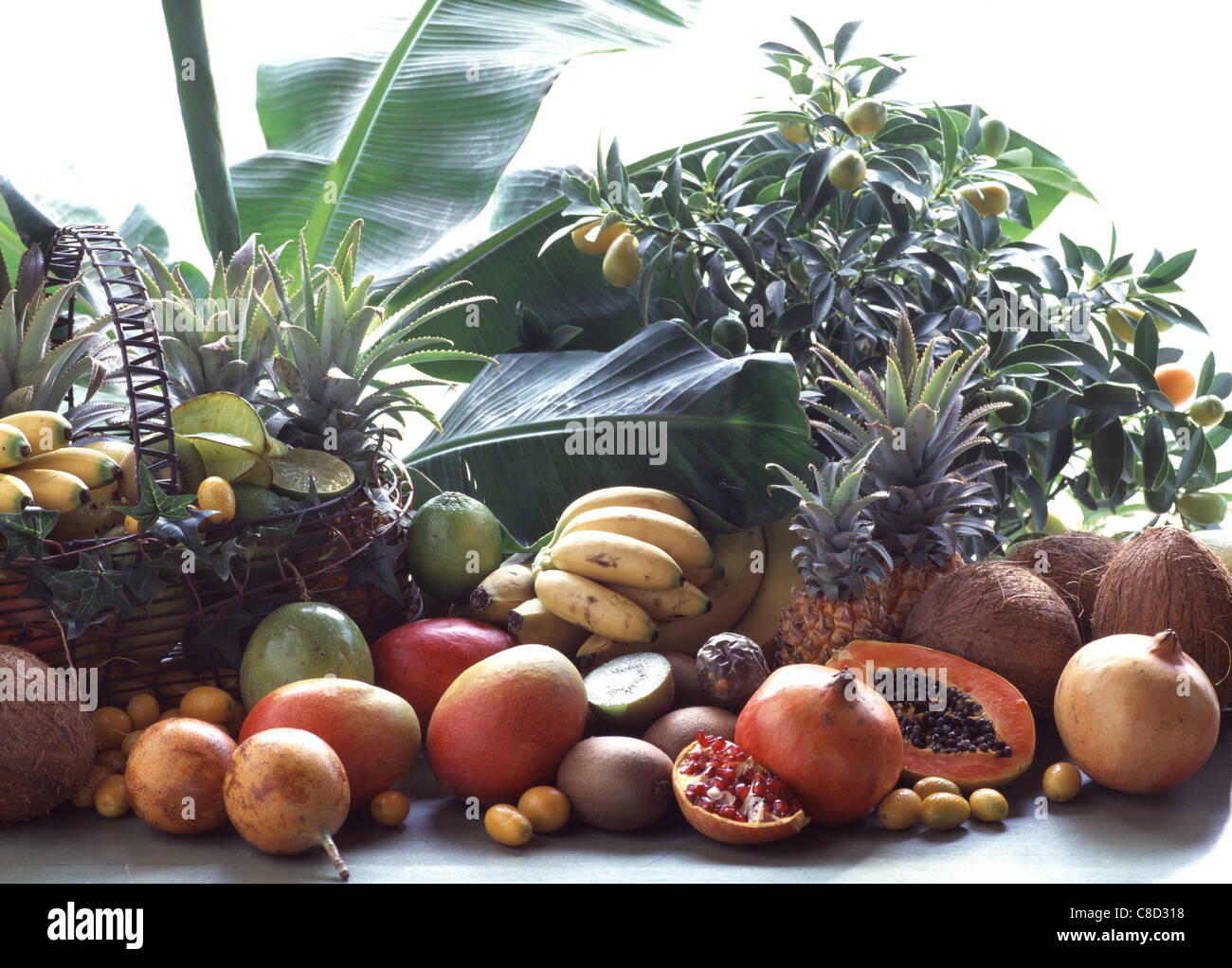Composition of exotic fruit Stock Photo - Alamy