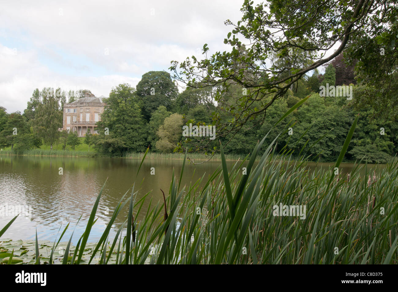 Looking across Haining Loch to The Haining House Selkirk Stock Photo ...