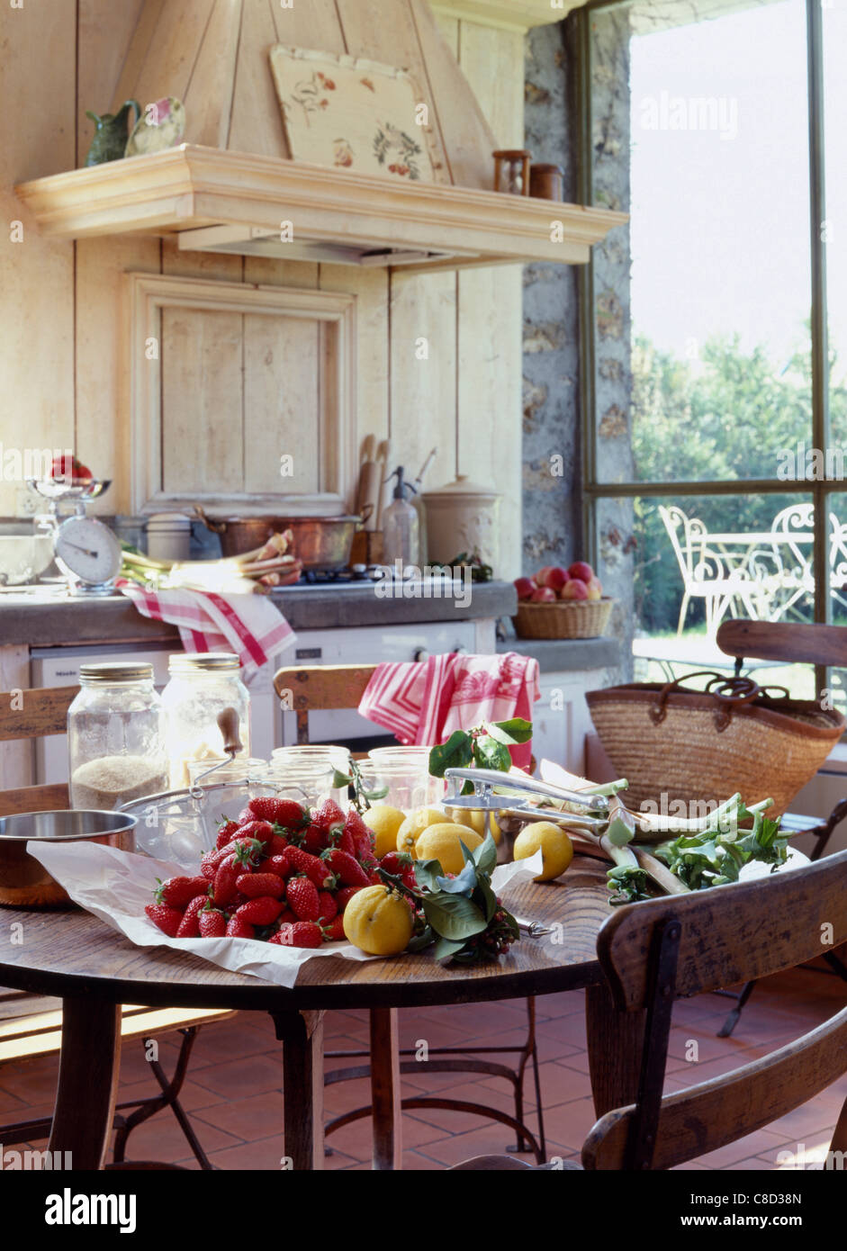 Jam making in kitchen Stock Photo - Alamy