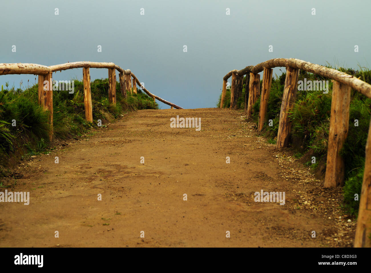 Path at viewpoint of Pico do Canario, São Miguel island, Azores Stock ...