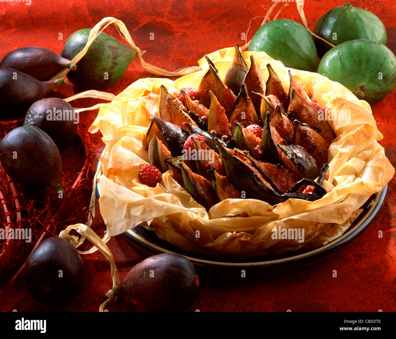 Filo pastry fig tart Stock Photo - Alamy