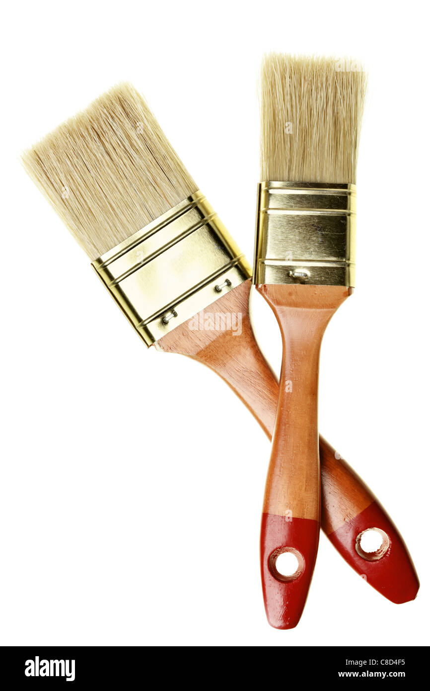 Two brushes isolated over the white background Stock Photo - Alamy