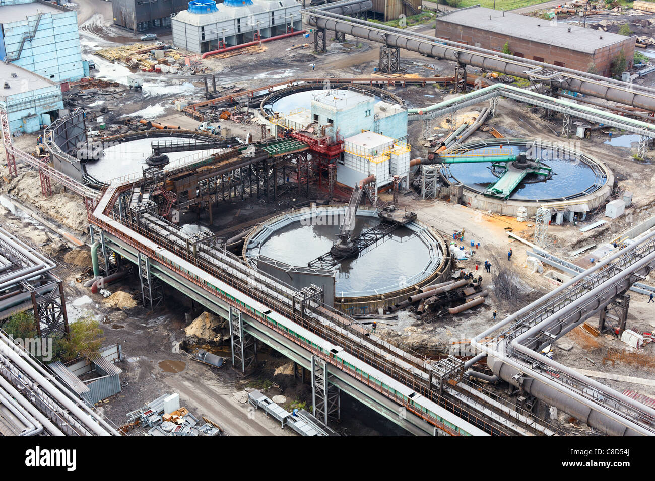 Water sewage station under construction. Water recycling and treatment ...