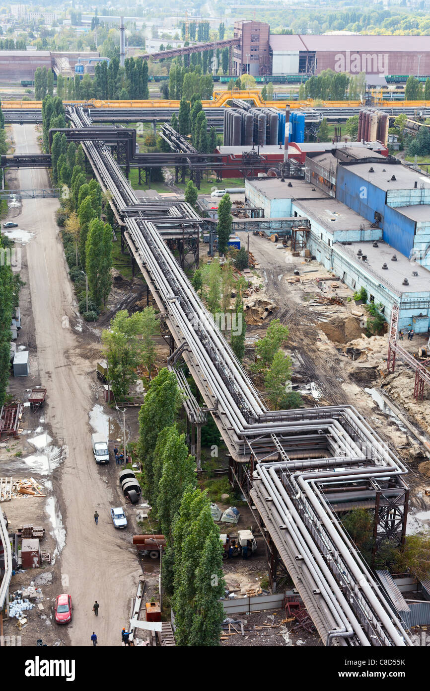 Industrial gas, heat power and oil pipelines on metal in a Russian ...
