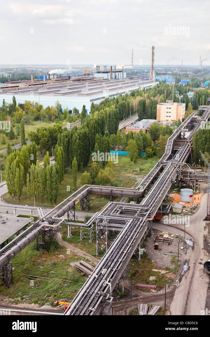 Industrial gas, heat power and oil pipelines on metal in a Russian ...