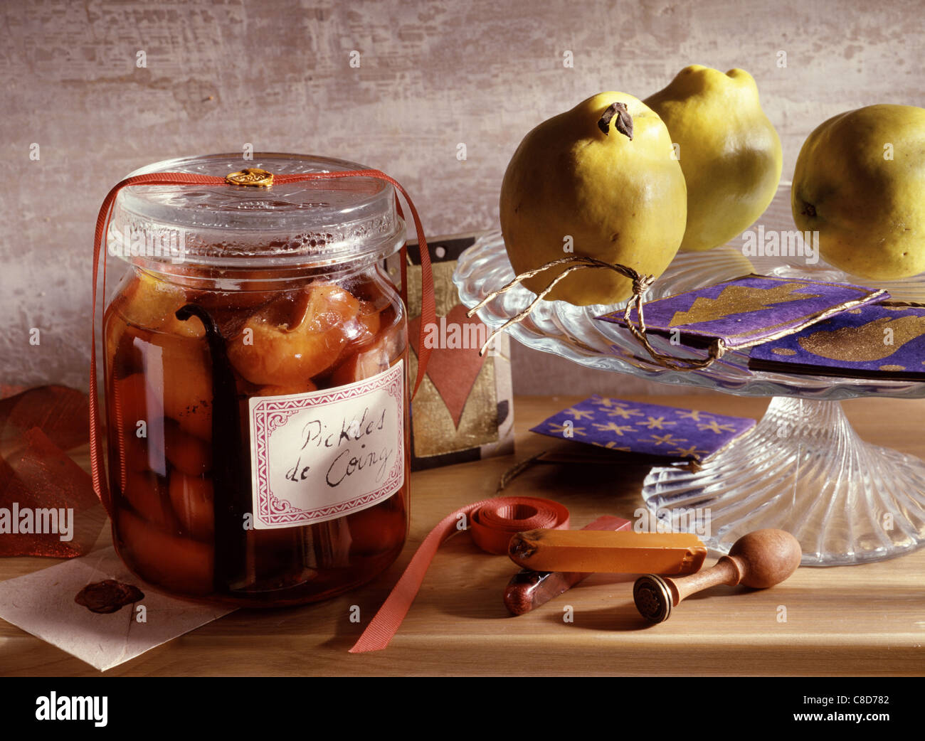Spiced quince pickles Stock Photo - Alamy