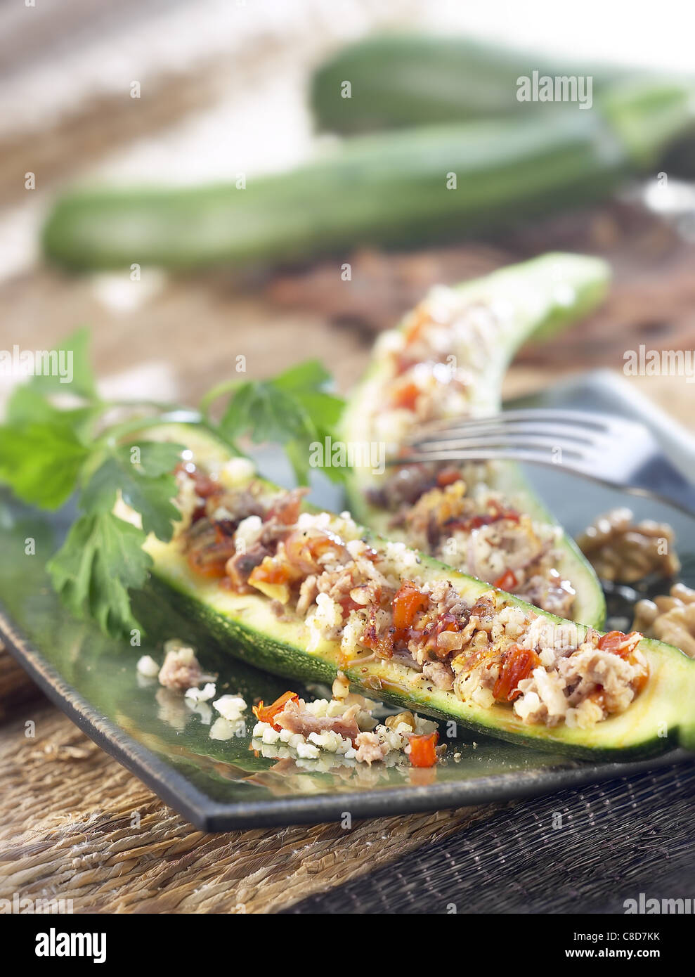 courgettes stuffed with meat and rice Stock Photo - Alamy