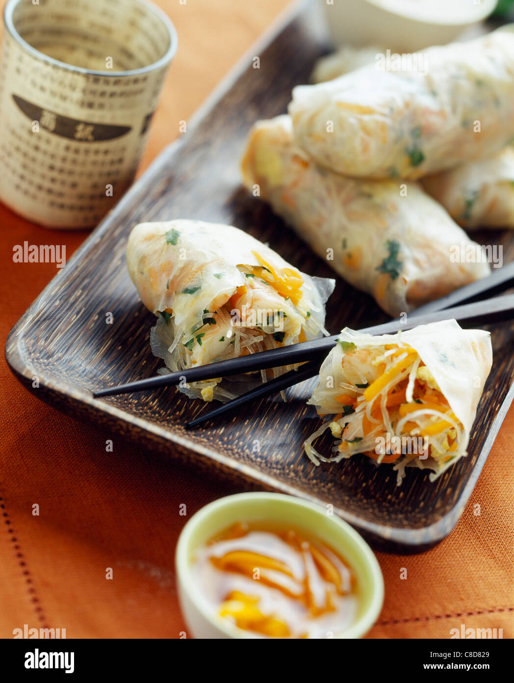 prawn spring rolls Stock Photo - Alamy