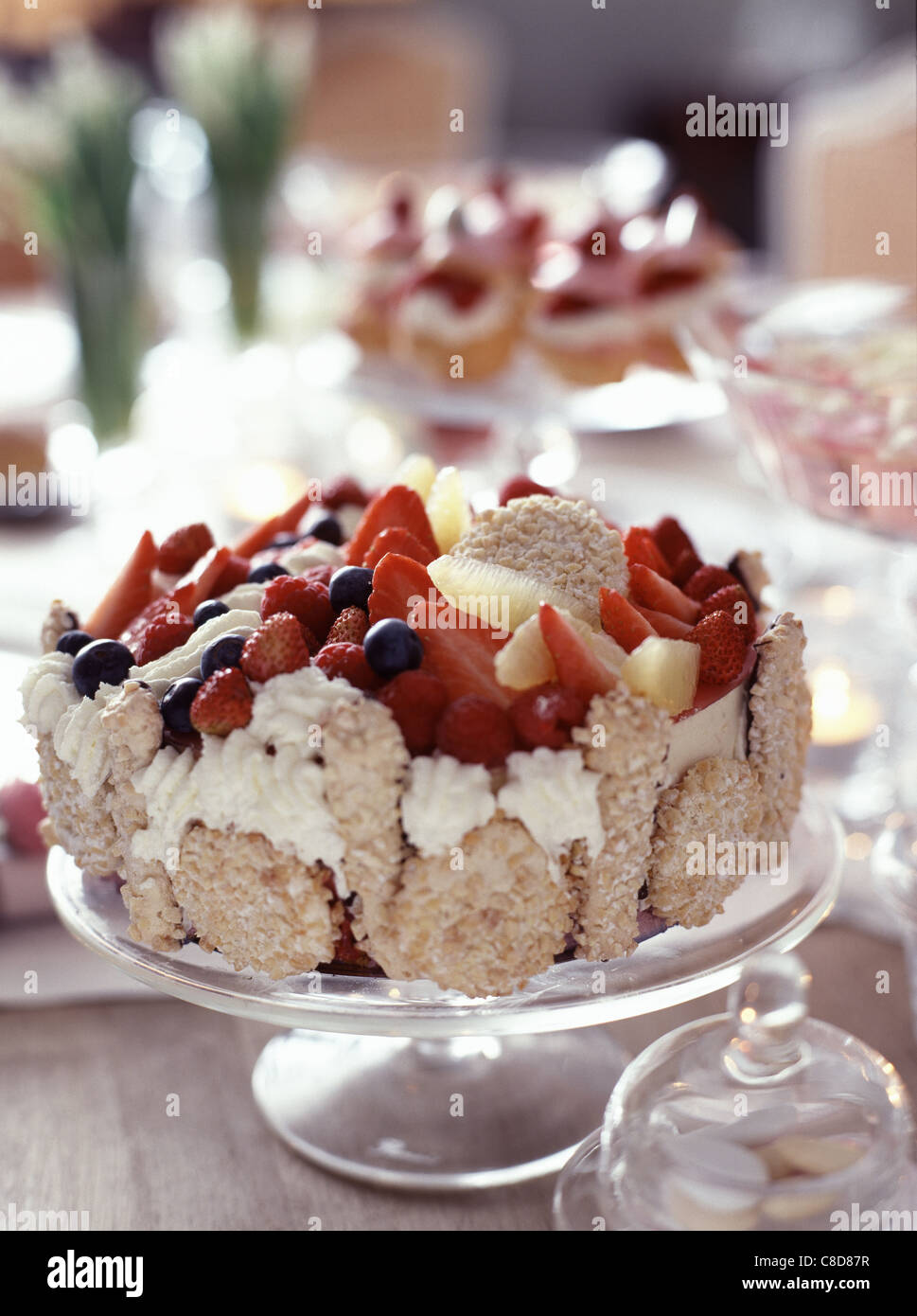 Sorbet Vacherin dessert Stock Photo - Alamy