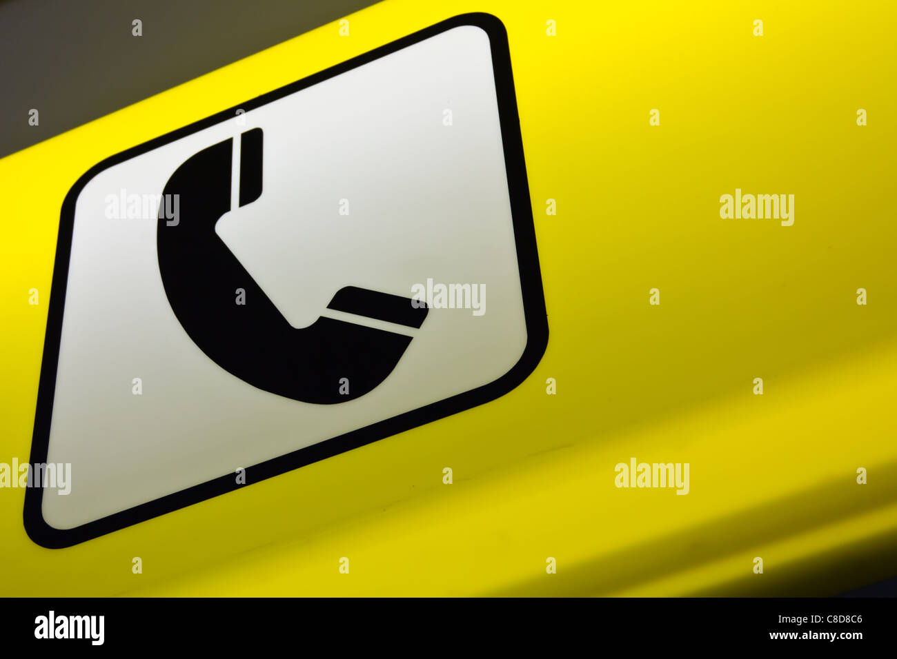 A lighted sign for a telephone booth at the airport of Vienna Stock ...