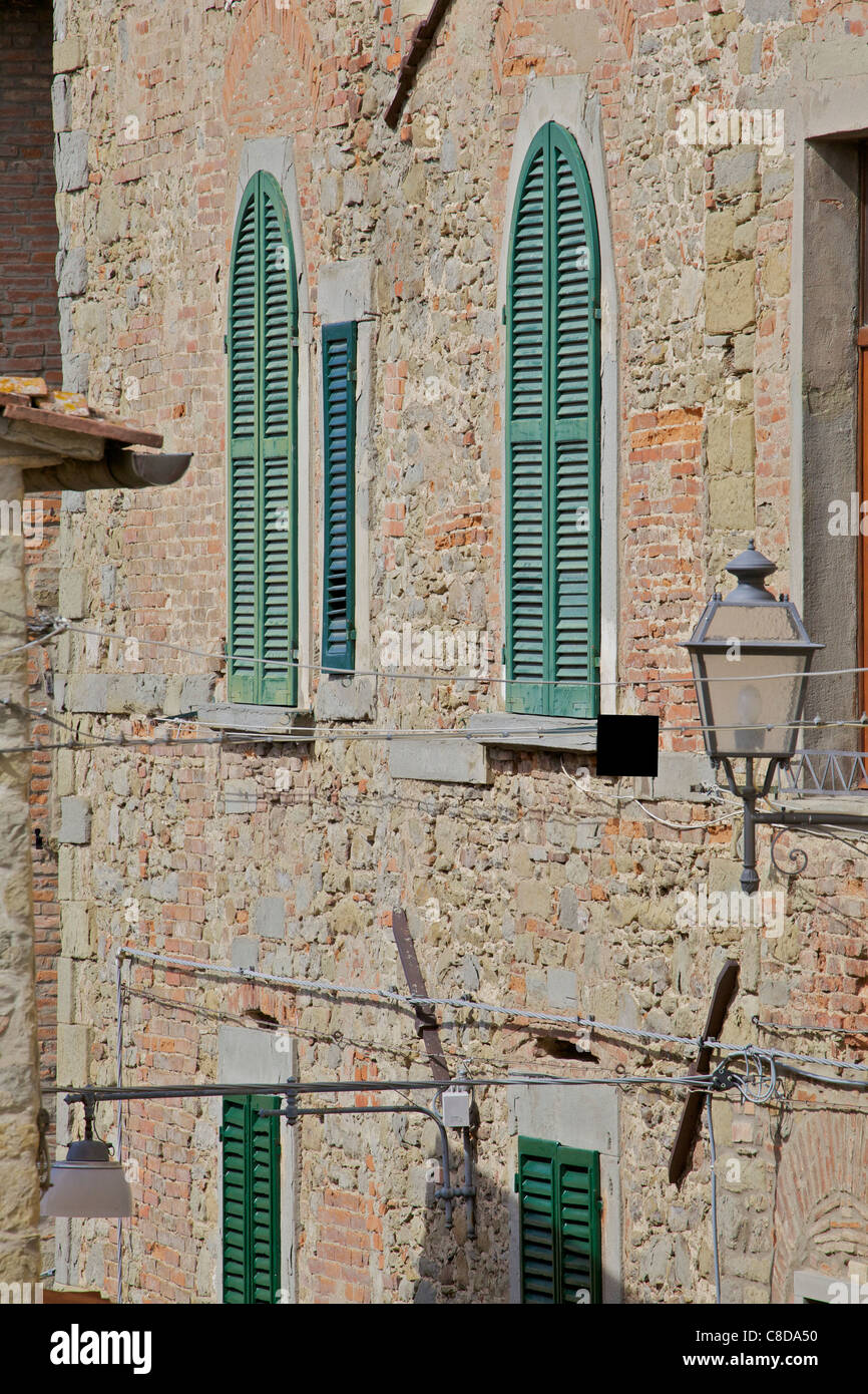 Green Window Shutters of Tuscany Stock Photo - Alamy