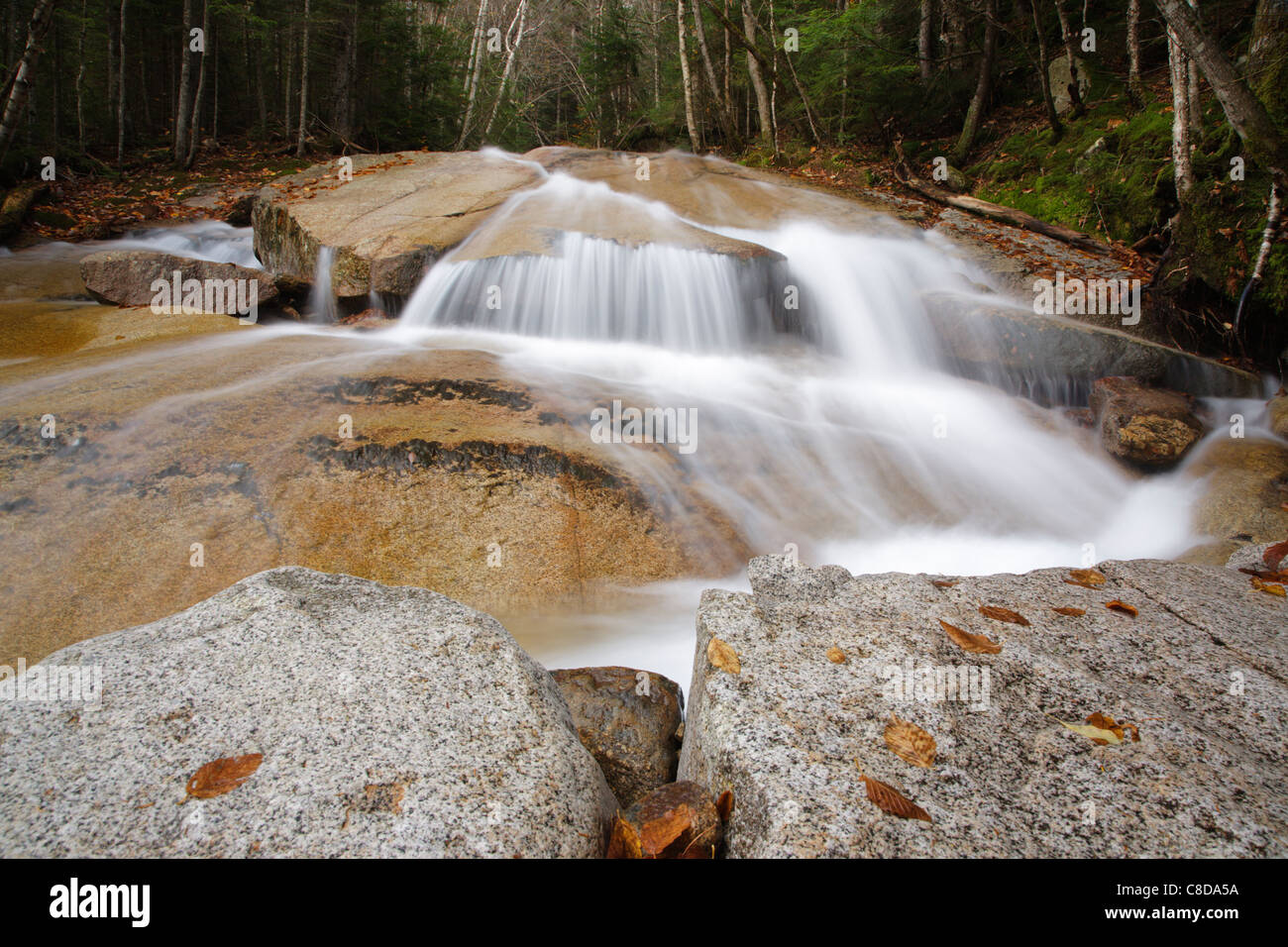 Franconia Notch State Park - Walker Cascades during the autumn months ...