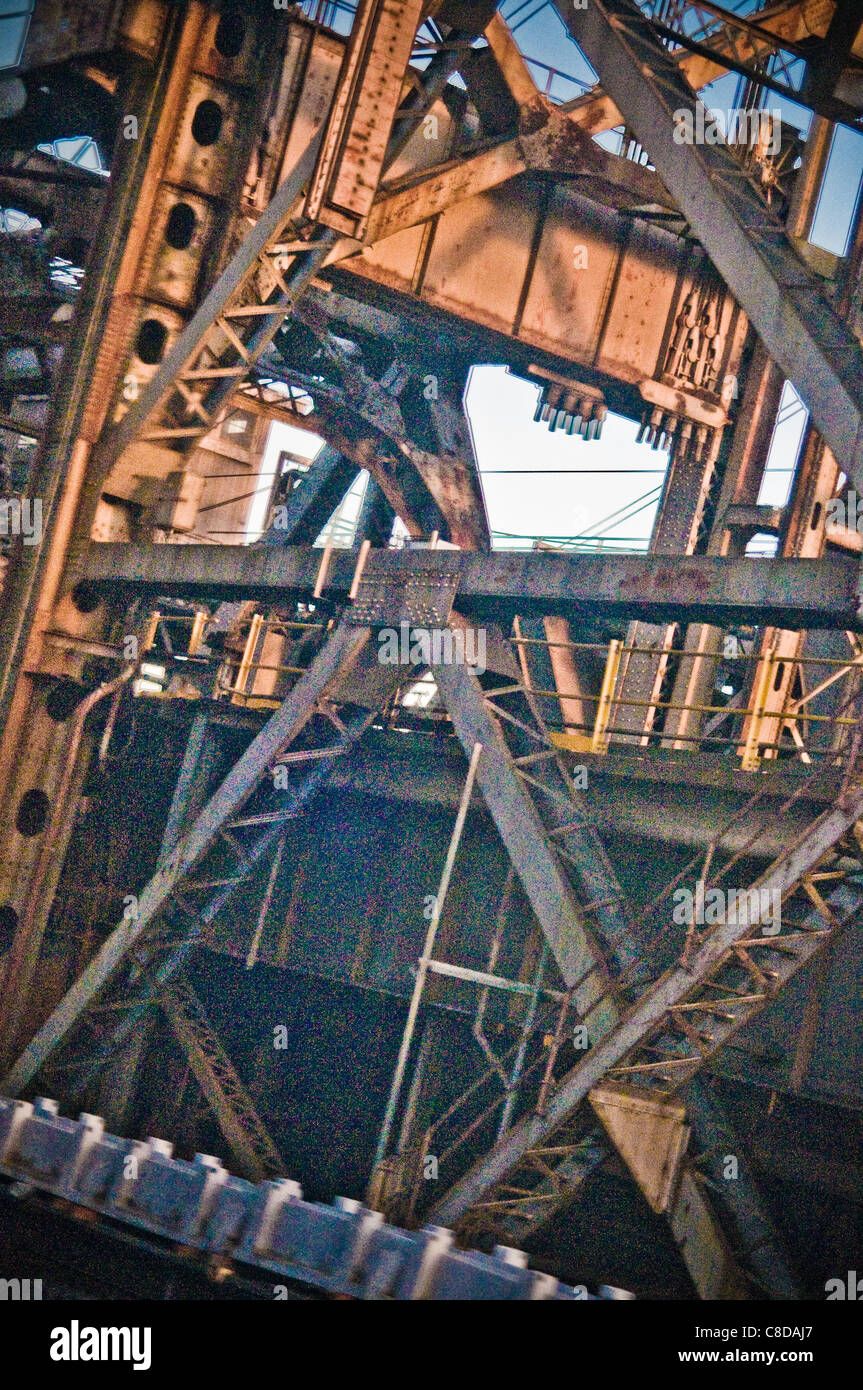 Industrial railroad bridge Stock Photo - Alamy