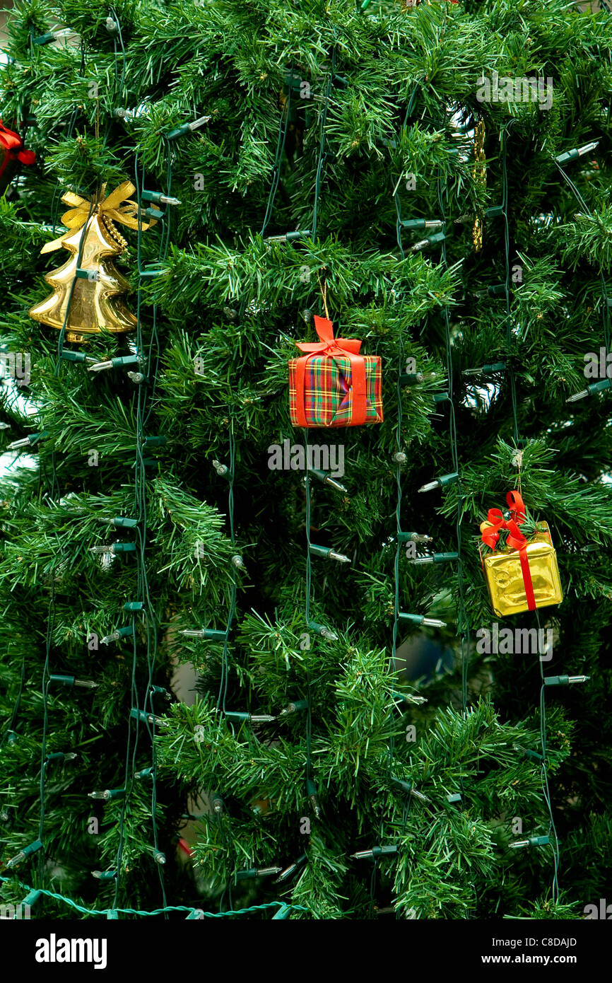 Close-Up of a Christmas Tree Stock Photo - Alamy