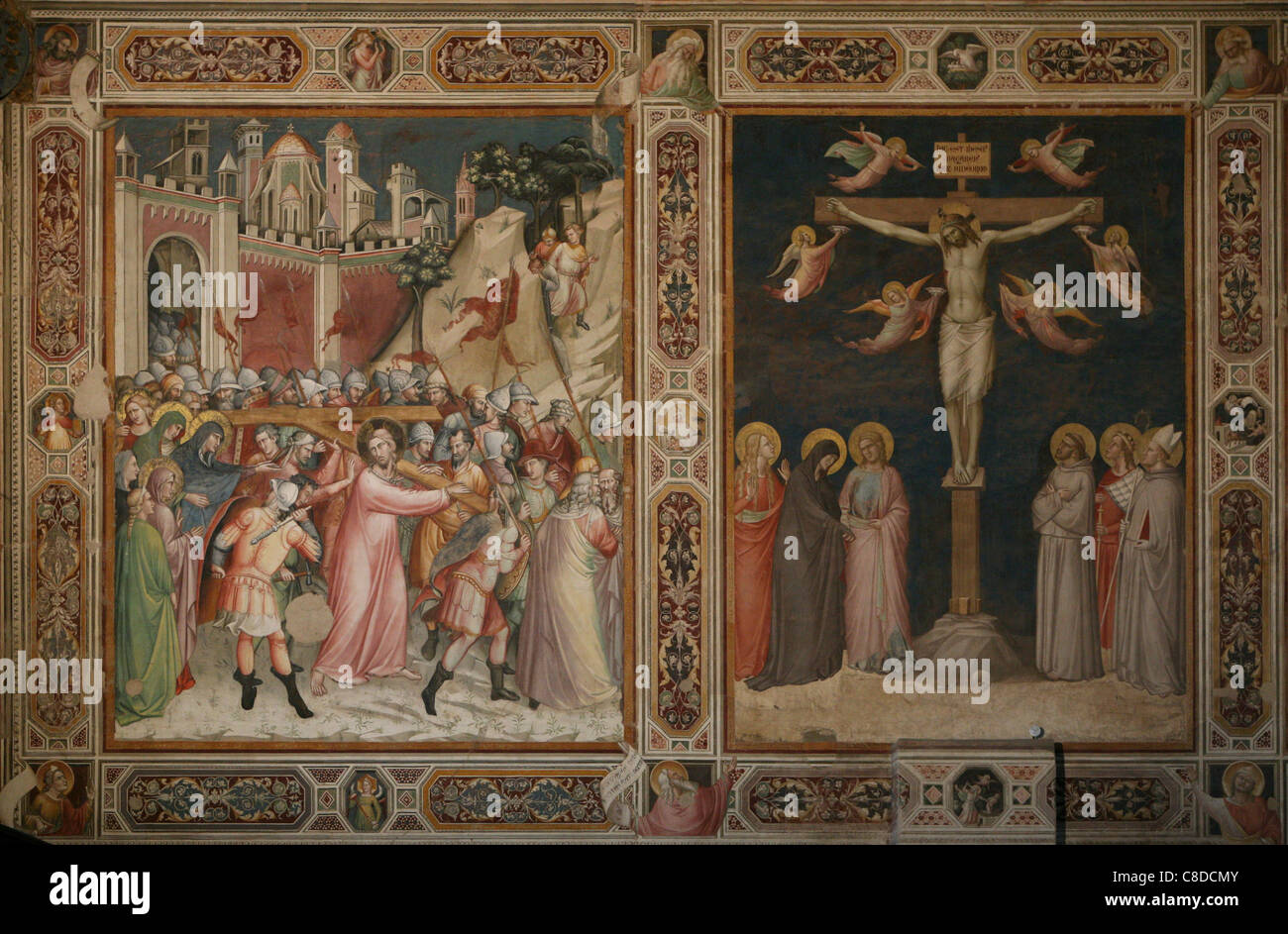 Christ carrying the Cross and the Crucifixion. Frescos in the Basilica ...