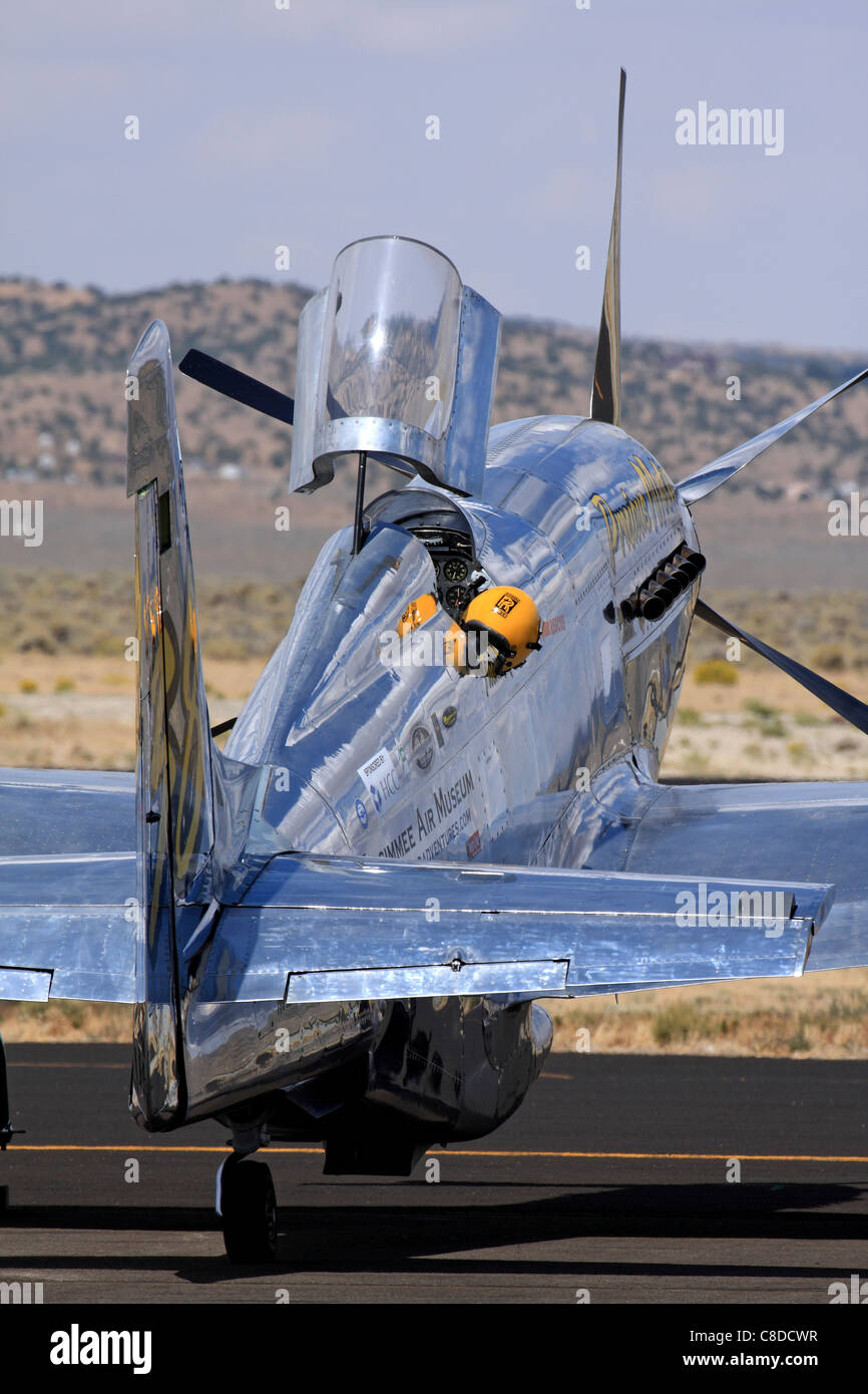 P-51 Mustang Unlimited Air Racer Precious Metal on the ramp at the 2011 ...