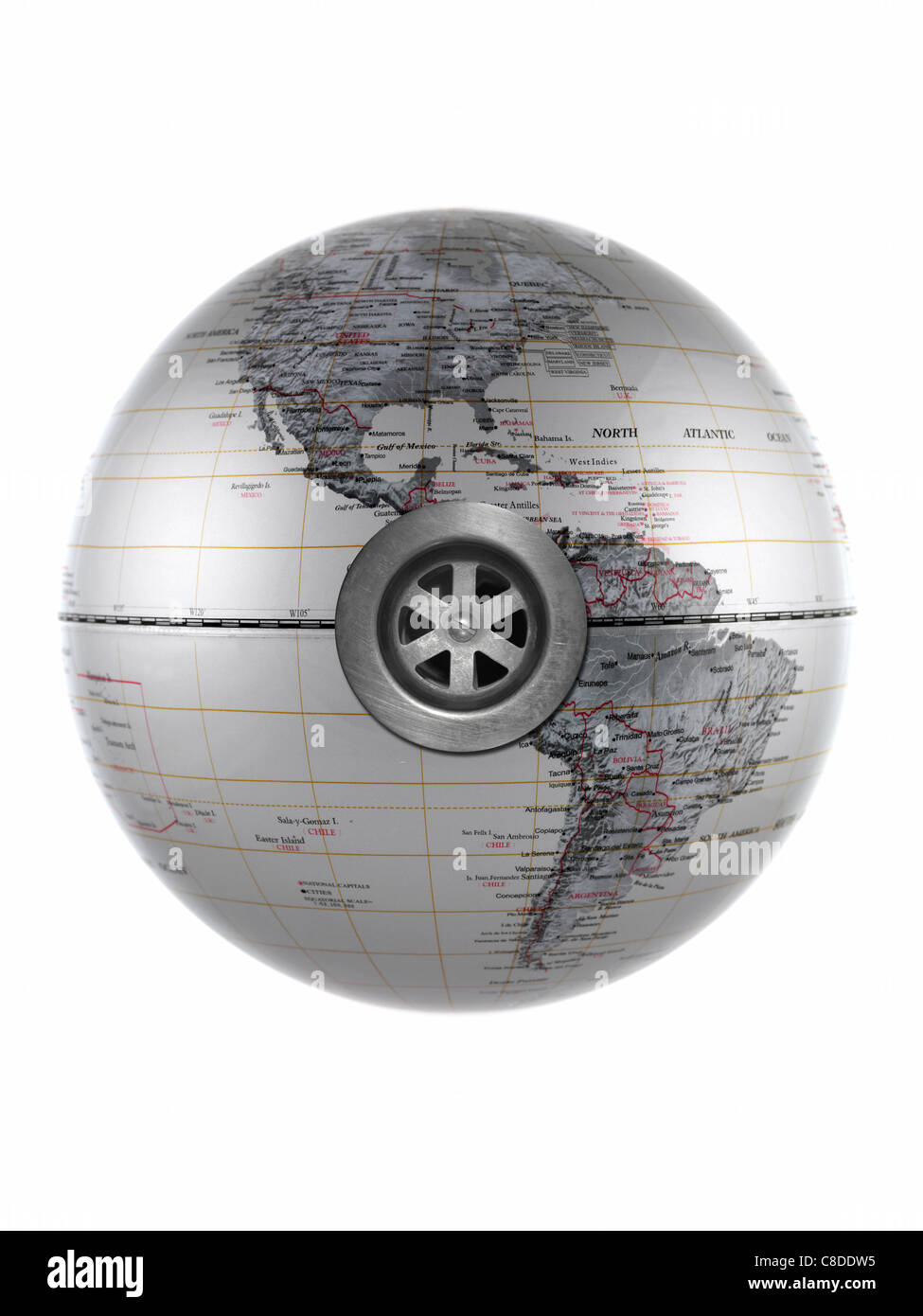 A world globe isolated aqainst a white background Stock Photo - Alamy