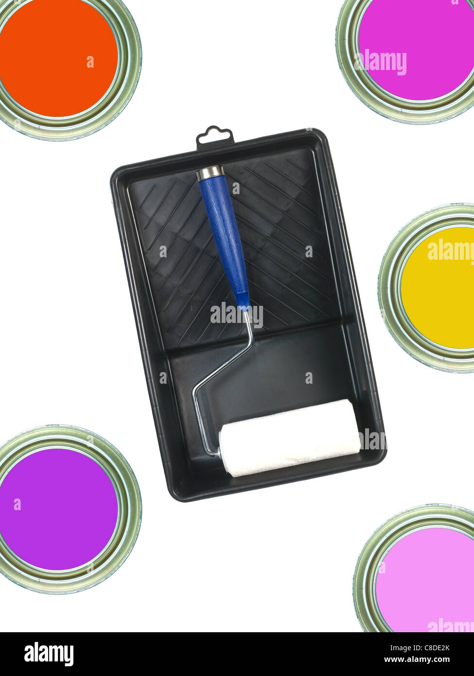 Painting equipment isolated on a white background Stock Photo - Alamy