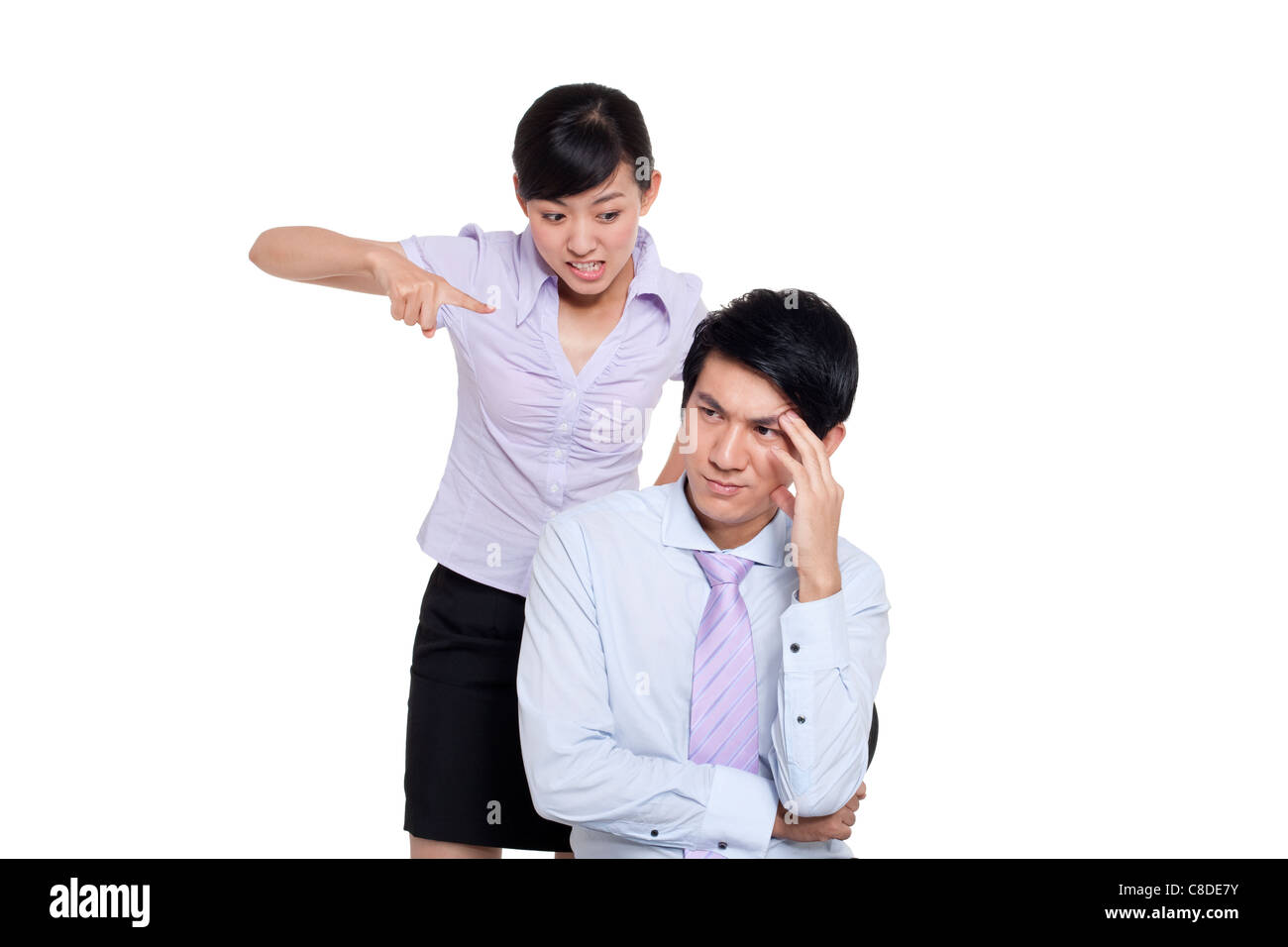 Manager Scolding Employee Stock Photo - Alamy