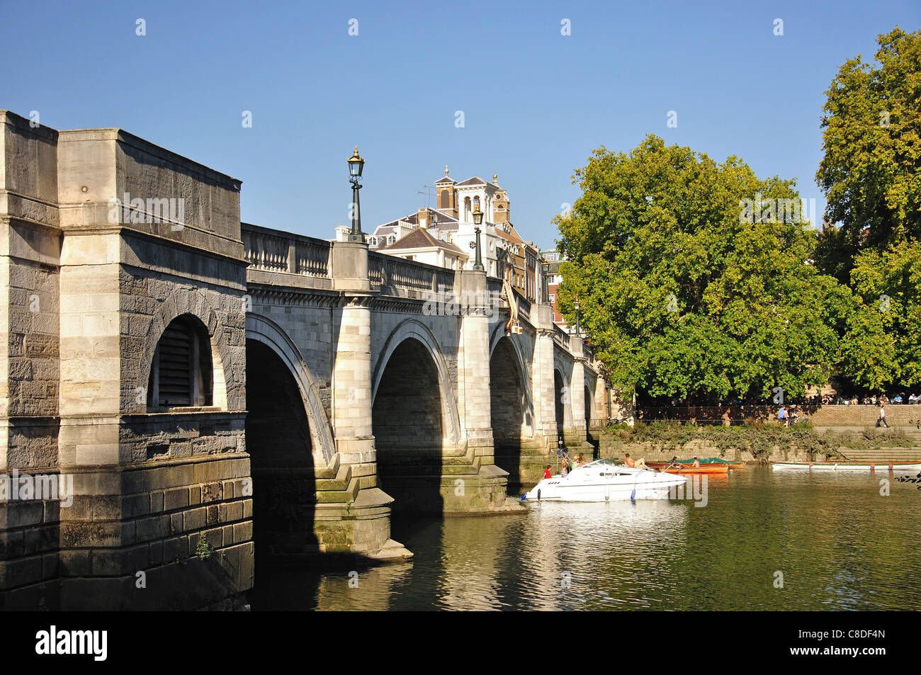 Richmond Bridge and River Thames, Richmond, London Borough of Richmond ...