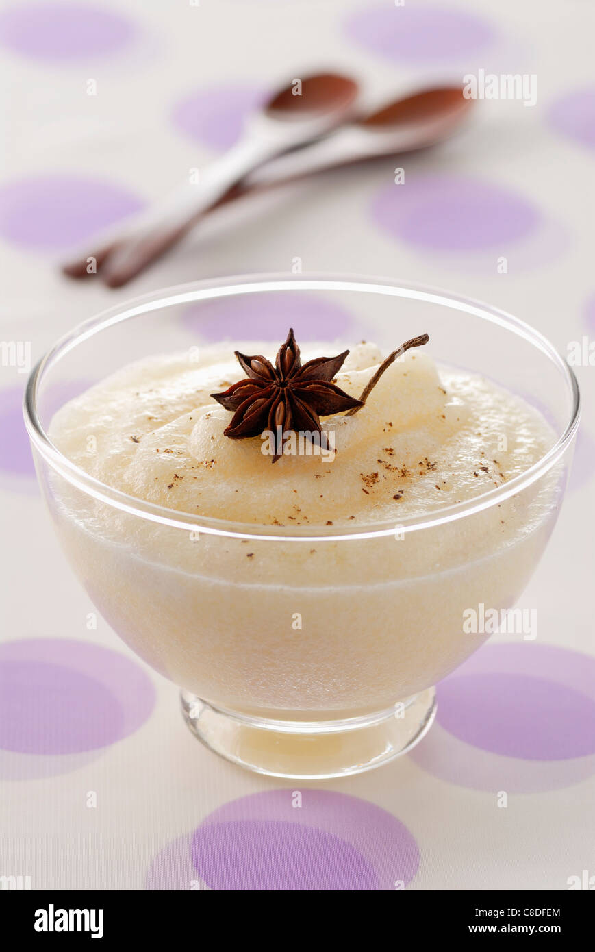 Pear mousse with star anise Stock Photo - Alamy