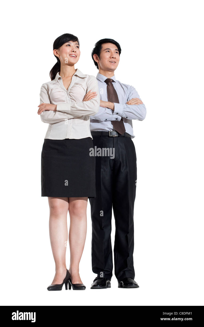 Business Colleagues Looking Into the Future Stock Photo - Alamy